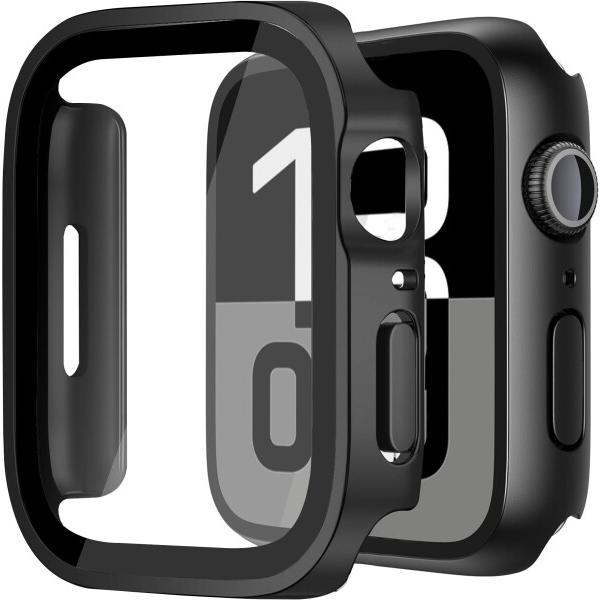 JUNOVA for Apple Watch 防水ケース Series SE3/SE2/SE/6/5/4 40mm対応 アップルウォッチ保護カバー 新デザイン3D直角エッジ PC+ガラス画面 硬度9H 耐衝撃 防水 超薄型 軽量 高透過率 ...