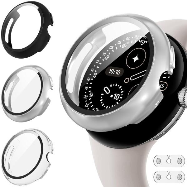 Suoman for Google Pixel Watch 4 45MM保護ケース(3つ入り)PC製グーグルピクセルウォッチ4 45MM保護カバー-黒+銀色+透明色商品コード：66080573316型番：Google-Pixel-Watch...