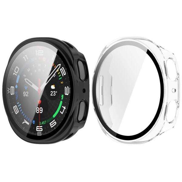 RuenTech 対応Samsung Galaxy Watch 8 ケース(PC素材+強化ガラス),サムスンギャラクシー ウォッチ 8 (40mm/44mm)用カバー 一体型ケース フィルム 装着簡単 高透過率 擦り傷防止 衝撃吸収 全面保...