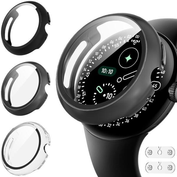 Suoman for Google Pixel Watch 4 41MM保護ケース(3つ入り)PC製グーグルピクセルウォッチ4 41MM保護カバー-黒+グレー+透明色商品コード：66080573419型番：Google-Pixel-Watc...