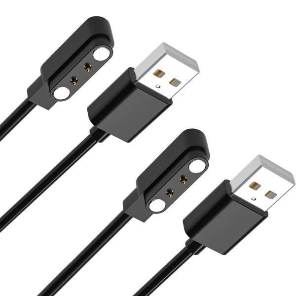 スマートウォッチ充電ケーブル 2個入り 0.6m 2ピンの距離は2.8mm USBケーブル マグネット式充電 Willful SW021/SW023/SW025/IP68 YAMAY 大多数モデル ID205S/ID205L/ID216 U...