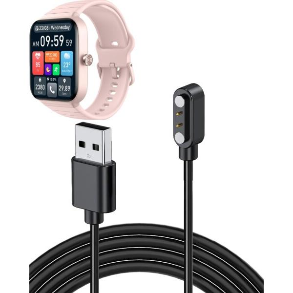 1本Motivaris IDW25 対応 スマートウォッチ 充電ケーブル 充電器 USB-Aコネクタ 携帯充電器 超高耐久 60cm長さ 軽量 小さい 持ち運び便利ブラック商品コード：66080573733型番：SBDL_Motivaris...