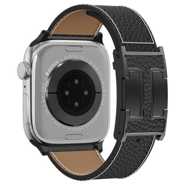 (Tekvon) レザー腕時計バンド レディース向け ? 上品なH型バックル付き、おしゃれで可愛い交換用ベルト iWatch対応 Series 10〜1/SE 対応サイズ：38mm 40mm 41mm 42mm 44mm 45mm 49mm...