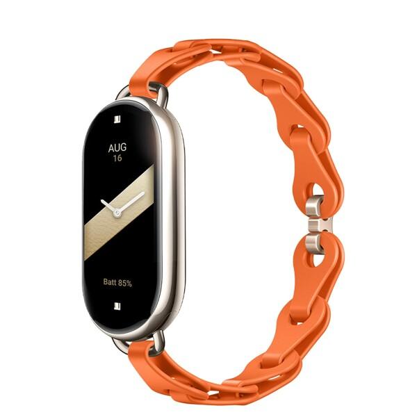 (Etsbaocy) バンド Xiaomi Smart Band 10 / 9 / 8 対応 交換ベルト シャオミ スマートバンド10/9/8 替えベルト 透かし編みデザイン 調節可能 交換用ストラップ - オレンジ商品コード：660805...
