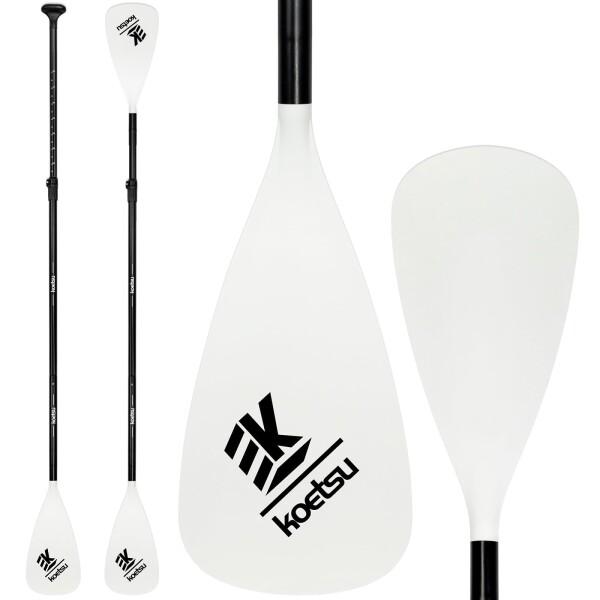 KOETSU 軽量 調節可能 SUP/カヌー兼用パドル | アルミ合金製 フローティング ダブルエンドパドル | 4段階調節 &amp; 人間工学に基づいたグリップ | パドルボード、カヤック、釣り船に最適 (ホワイト)商品コード：6608...