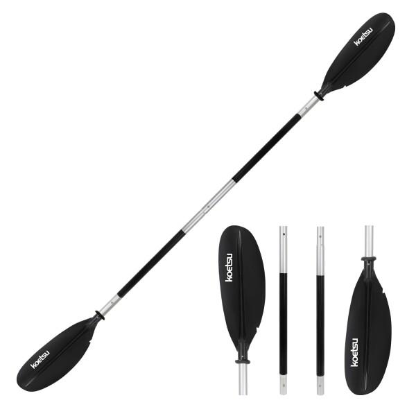 KOETSU カヤックパドル 4節式 コンパクト 収納便利 軽量 アルミシャフト ナイロンブレード 220cm レジャー 釣り ツーリング カヌー セット(ブラック)商品コード：66080577716型番：Four-section-padd...