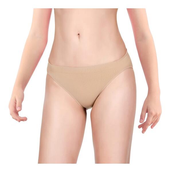 DANSHOW女の子のバレエブリーフ女の高いカットの下着体操の下パンツのニッカー子供のためのシームレス(8C13-1)商品コード：66080582882サイズ：女の子 8-12 年カラー：ベージュ-1 パック[ハイカットデザイン]高いカット...