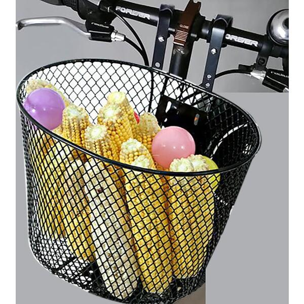 自転車 かご 着脱式 買い物カゴ自転車の前かご メッシュバスケッ メタルバイクフロントバスケットフック バスケットに (31*26*23cm)商品コード：66080587441型番：1330yuan-lanziサイズ：31*26*23cmカ...