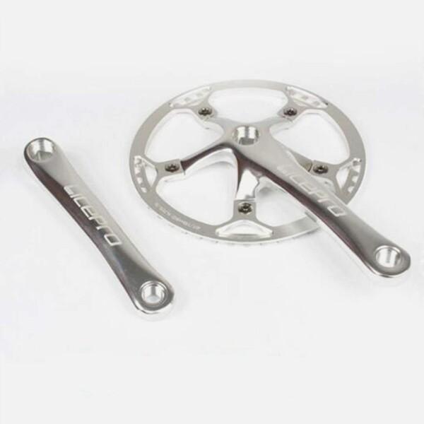 Folding Bike Square Bicycle Crank Crankset BCD130 Single 45/47/53/56/58T Chainwheel Aluminum Alloy Crankset (銀色, 45T)商品コ...