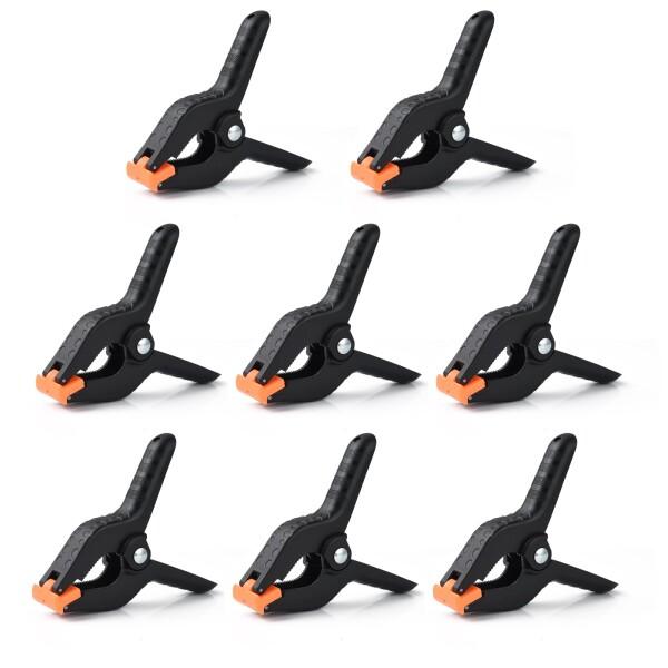 UTEBIT 4inchクリップ 8個セット 強力クランプ プラスチック製 人間工学設計 撮影機材 背景布 写真撮影スタンドに適用商品コード：66080843401型番：UTE_JP_FCAP_8SET_BK_4IN_NEW【幅広く応用】:...