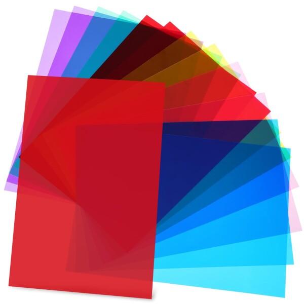 POPETPOP 12個 カラーペットフィルム 照明用カラーフィルム 色補正フィルター ジェルライトフィルター 劇場用スポットライトジェル lit 光フィルター 照明ジェル 塩ビ、PP商品コード：66080844191型番：V0477C27...