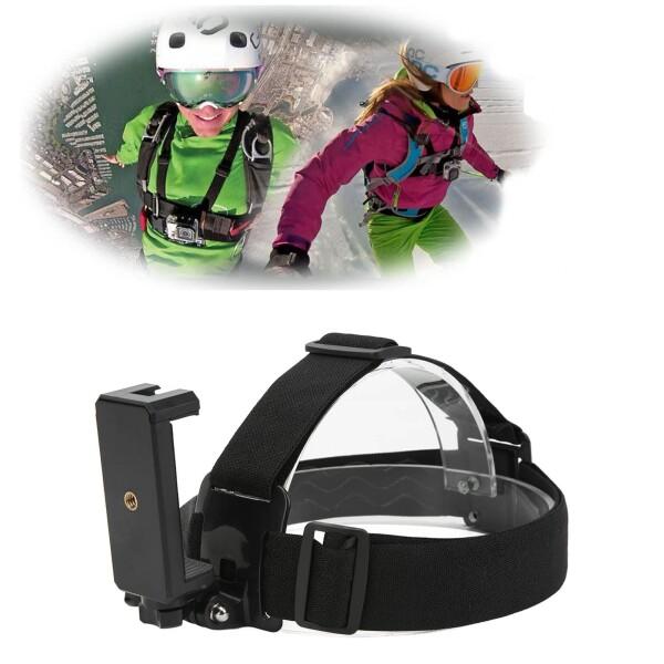 Acogedor アクションカメラヘッドマウントストラップ装着ヘッドベルト、多目的調節可能な携帯電話 (55 - 85mm) VLOG/POV 用ヘッドストラップマウントキット商品コード：66080845913カラー：ブラック幅広い互換性:...