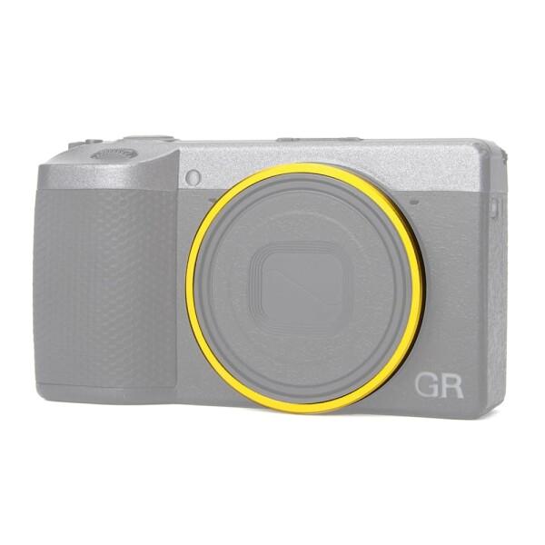 Ricoh GRIV専用金属レンズリング 保護リング カラー装飾リング リコーRicoh GN-3を交換用 装飾用カメラアクセサリー (黄色)商品コード：66080847035型番：108-JTHカラー：イエロー対応機種:Ricoh GRI...