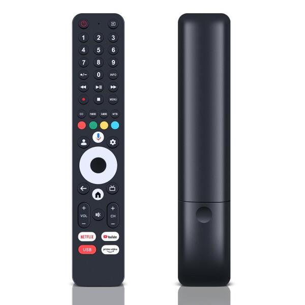 AVTVA チューナーレスリモコン for VEZZER スマートテレビ 4K Google TV 43L23-NEW 50Q1 43Q1対応 音声検索対応商品コード：66080878272型番：PP-JP-CW383カラー：ブラック【簡易...