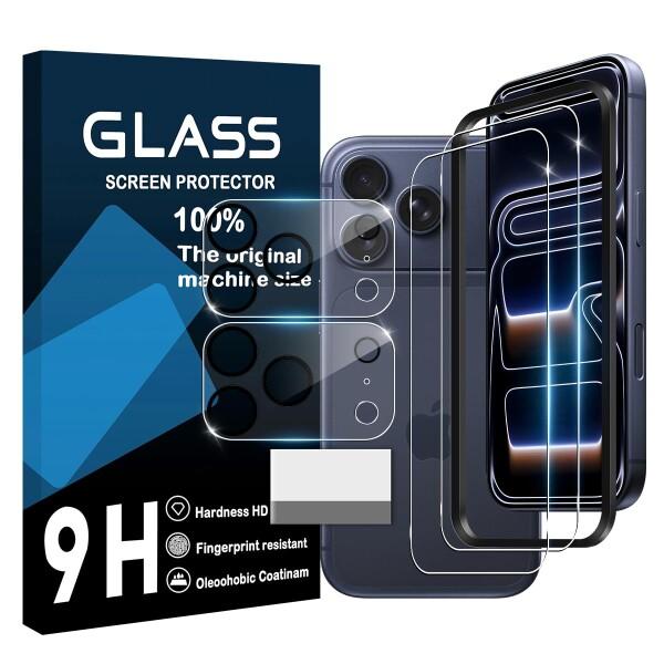 cronincards 対応 iphone17 pro ガラスフィルム ＋ レンズ保護フィルム（2+2枚入）＋対応 アイフォン17 プロ フィルム 対応 いphone17 Pro 保護フィルム 対応 いpほね17 プロ ガラスフィルムCRO...