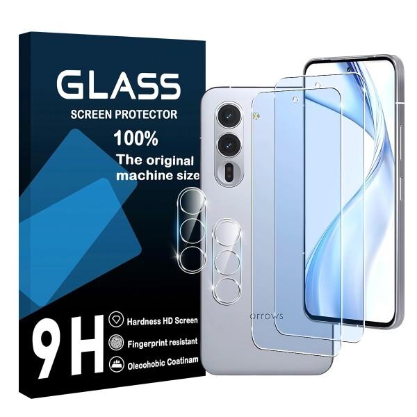 cronincards 対応 Arrows Alpha F-51F ブルーライ ガラスフィルム ＋ カメラフィルム（2+2枚入）対応 Arrows Alpha F-51F フィルム 対応 アローズ Alpha F-51F 保護フィルムCRO...