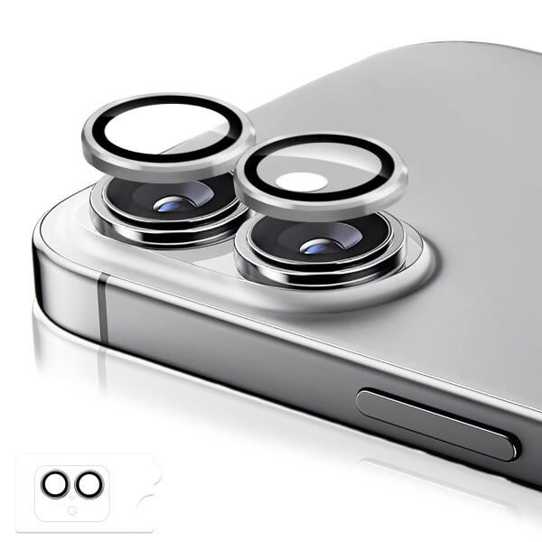 Kakuki for iPhone 17 カメラフィルム アイフォン17 用 カメラ保護フィルム 薄型 強化ガラス 耐衝撃 独立型 露出オーバー防止 アルミ合金 カメラカバー (シルバー, iPhone 17)商品コード：660808854...