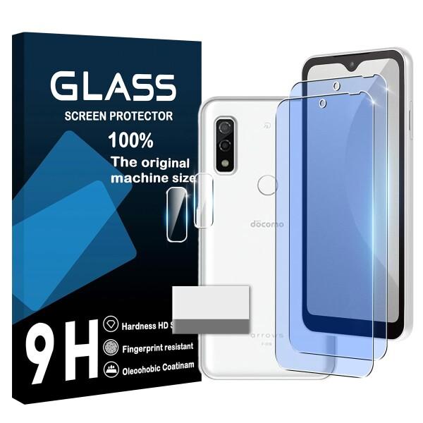 cronincards 対応 Arrows We F-51B ブルーライ ガラスフィルム ＋ カメラフィルム（2+2枚入）対応 Arrows We F-51B フィルム 対応 アローズwe-f-51b 保護フィルム 対応 FCG01 ガラス...