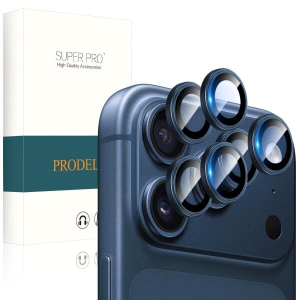 PRODELI For iPhone 17 Pro/Pro Max 専用 カメラフィルム 2セット 対応 iPhone 16 Pro/Pro Max/15 Pro/Pro Max/14 Pro/Pro Max キズ防止 高透過率 アルミ合金...