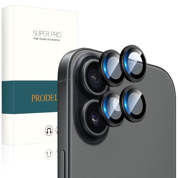 PRODELI For iPhone 17 専用 カメラフィルム 2セット 硬度9H キズ防止 アルミ合金製＋AR高透過率 耐衝撃 強化ガラス 防爆裂 気泡ゼロ 高透過率 露出オーバー防止 ケースに干?なし アイフォン 17 用 レンズ 保...