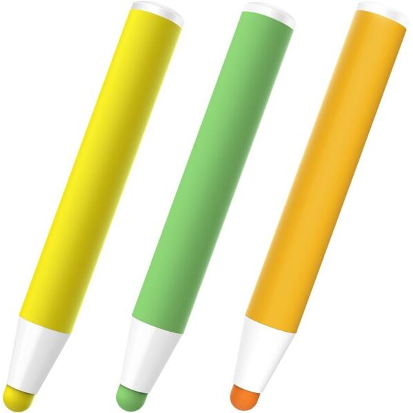 子供用スタイラスペン Mixoo スタイラスペン 3本セット 交換式 シリコンゴムペン先 iPad/iPhone/Androidに対応 タブレット 安全性高い 握りやすい 充電不要 子供プレゼント (イエロー/グリーン/オレンジ)商品コード...
