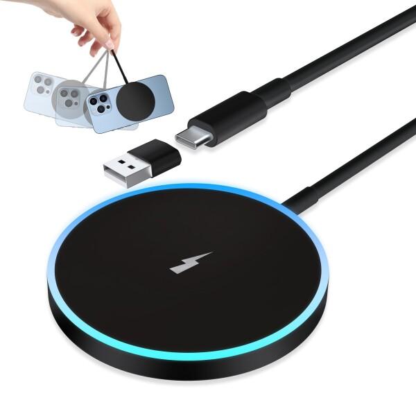 15W 高速 マグネット式ワイヤレス充電器｜Mag-Safe 対応｜旅行/出張/オフィスに最適｜iPhone 17 Pro Max/17 Pro/17＆16 Pro Max/16 Pro/16/16 Plus/15/14/13/12 シリー...