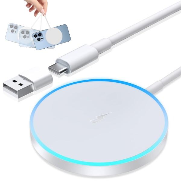 15W 高速 マグネット式ワイヤレス充電器｜Mag-Safe 対応｜旅行/出張/オフィスに最適｜iPhone 17 Pro Max/17 Pro/17＆16 Pro Max/16 Pro/16/16 Plus/15/14/13/12 シリー...