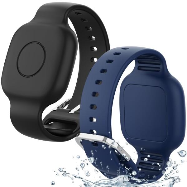 Tile Mate 2024/2022用防水シリコンブレスレット 隠しGPSトラッカーホルダー 子供、ティーン、高齢者向け 調節可能な紛失防止リストバンド 耐久性 軽量 快適フィット ? ブラック/ブルー商品コード：66080891912サ...
