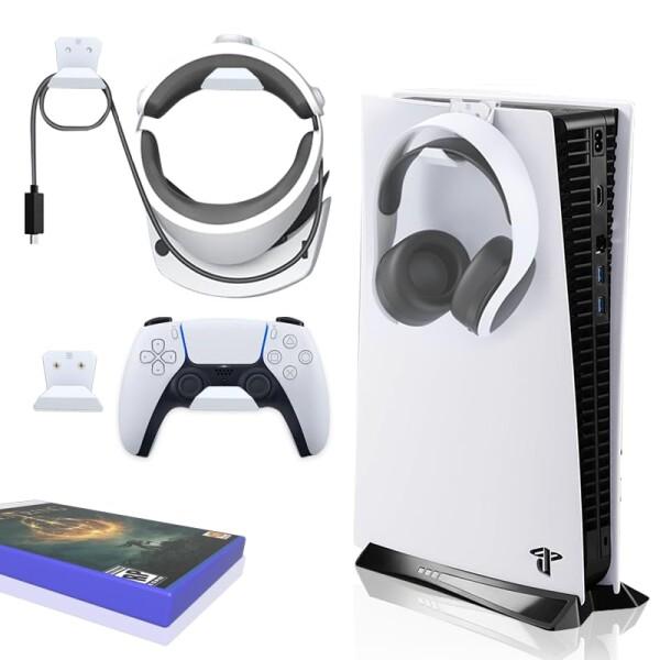 RALAN PS5ゲームコントローラー用ヘッドホン吊り下げ式収納スタンド NS/PS4/XBOXシリーズ対応 吊り下げ式ヘッドホンスタンド プラスチック製ホワイト 3M粘着壁用テープ付属 (6個入り ホワイト)商品コード：660808919...