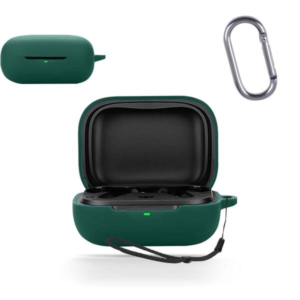 For EarFun Air Pro 4i ケース カバー  カラビナ付き+ストラップ付き 耐衝撃 防水 防塵 装着充電可能 全面保護 キズ防止 EarFun Air Pro 4i 対応 (グリーン 緑)商品コード：66080892934型...