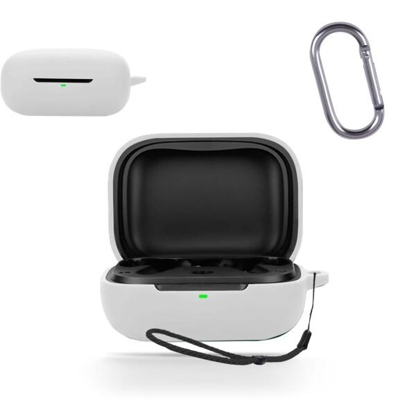 For EarFun Air Pro 4i ケース カバー  カラビナ付き+ストラップ付き 耐衝撃 防水 防塵 装着充電可能 全面保護 キズ防止 EarFun Air Pro 4i 対応 (ホワイト 白)商品コード：66080892958型...