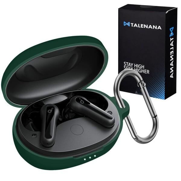 TALENANA for Anker Soundcore Life P2 Miniケース シリコーン 保護カバー 耐衝撃 防水 防塵 キズ防止 装着充電可能 全面保護ケース イヤホン カラビナ付き Anker Soundcore Life ...