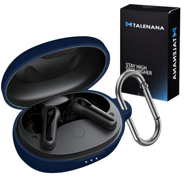 TALENANA for Anker Soundcore Life P2 Miniケース シリコーン 保護カバー 耐衝撃 防水 防塵 キズ防止 装着充電可能 全面保護ケース イヤホン カラビナ付き Anker Soundcore Life ...