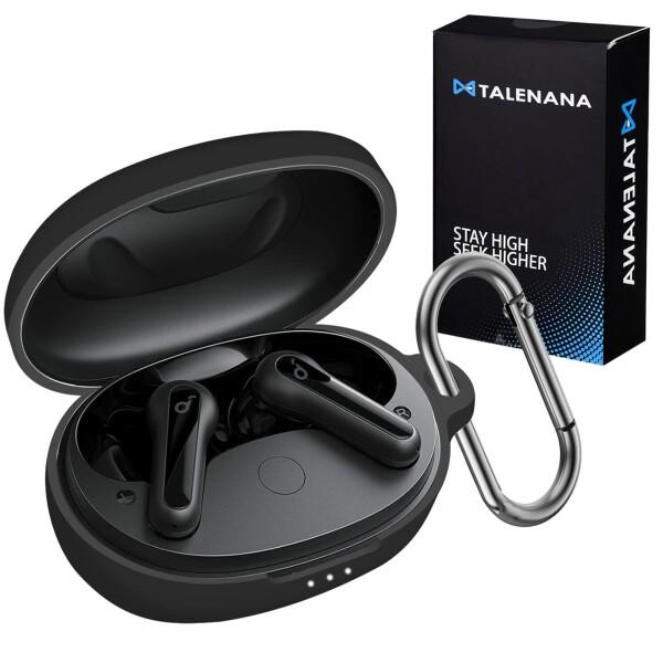 TALENANA for Anker Soundcore Life P2 Miniケース シリコーン 保護カバー 耐衝撃 防水 防塵 キズ防止 装着充電可能 全面保護ケース イヤホン カラビナ付き Anker Soundcore Life ...