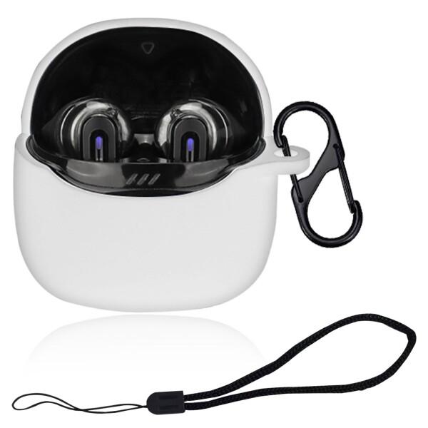 For JBL TUNE FLEX 2 ケース カバー Mosasa JBL TUNE FLEX 2 シリコン保護ケース 充電便利 全面保護 紛失防止 滑り止め 軽量 キズ防止 スリム 薄型 旅行 耐衝撃 防塵-ホワイト商品コード：6608...