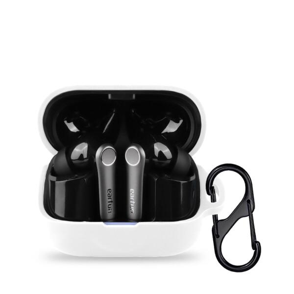 For EarFun Air Pro 4 Plus ケース カバー Mosasa EarFun Air Pro 4 Plus シリコン保護ケース 充電便利 全面保護 紛失防止 滑り止め 軽量 キズ防止 スリム 薄型 旅行 耐衝撃 防塵-ホワ...