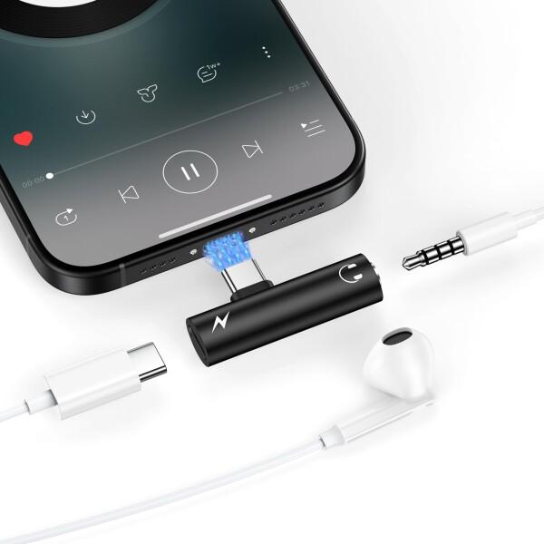 ANNIBER 2in1 タイプC イヤホンジャック 新型アダプタ 充電しながらイヤホン 音声変換アダプタ iPhone17 PD 60W急速充電 usb-c 変換 イヤホンジャック Type C to 3.5mm アダプタ 通話/音量調節...