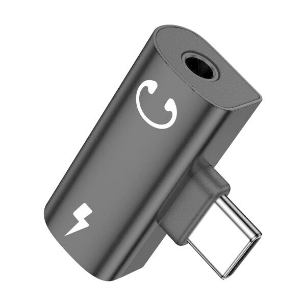 Vedfoad Type C イヤホン 変換アダプタ 2in1 iPhone17用 タイプC イヤホンジャック 変換 PD60W 急速充電 DAC搭載 音楽再生/通話/音量調節対応 充電しながら音楽再生 USB C to 3.5mm 変換ア...