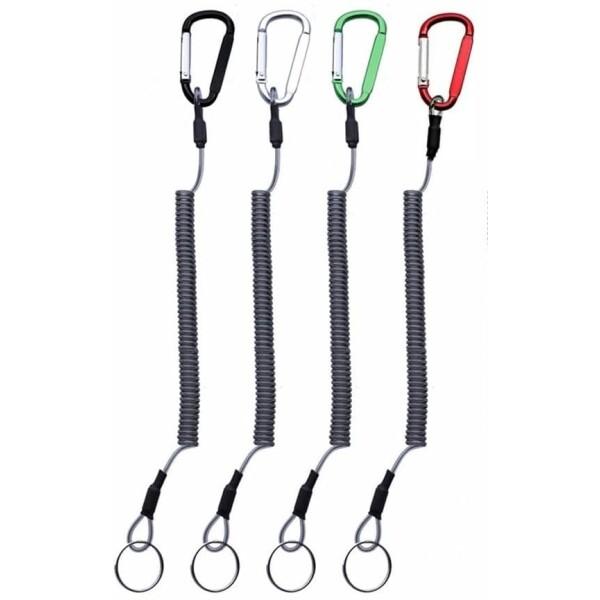 TSUCIA 釣り用 ランヤード 4色 スパイラルコード ワイヤー入り 尻手ロープ 落下 紛失防止 カラビナ付き 4本セット (最大伸び1m)商品コード：66081043290型番：M-TS0268-001カラー：混色【特徴】尻手ロープの表...