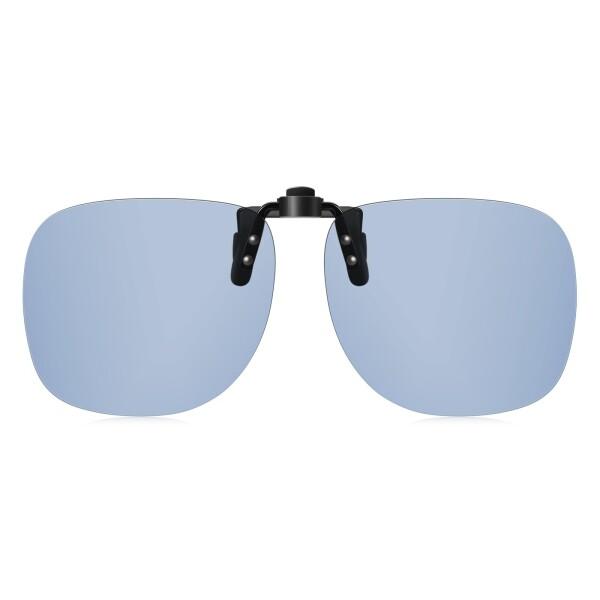 (TINHAO) クリップオン サングラス 調光偏光レンズレンズ UV400 跳ね上げ メガネ取付用 運転用 アウトドア用 メガネ装着 軽量 (ブルー・調光)商品コード：66081048881カラー：ブルー・調光革新的調光×偏光技術:最新の...