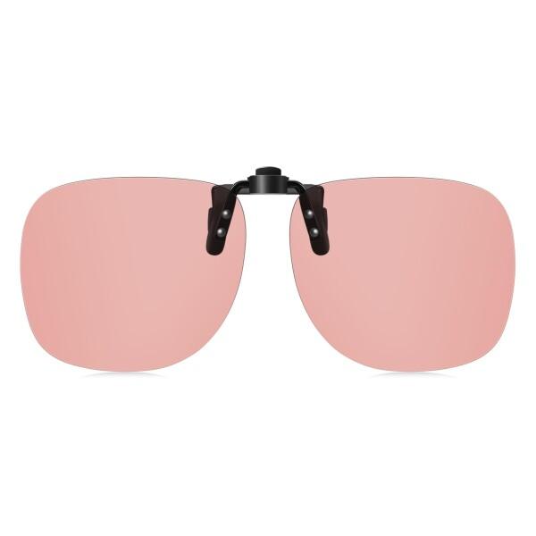 (TINHAO) クリップオン サングラス 調光偏光レンズレンズ UV400 跳ね上げ メガネ取付用 運転用 アウトドア用 メガネ装着 軽量 (ピンク・調光)商品コード：66081048882カラー：ピンク・調光革新的調光×偏光技術:最新の...