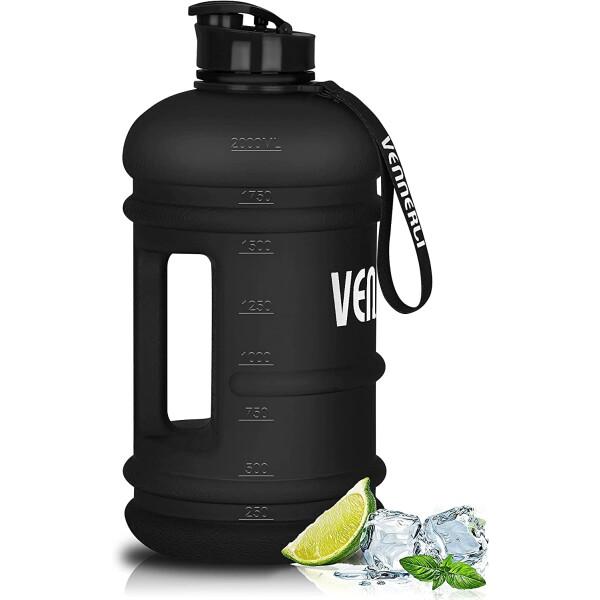 VENNERLI ハーフガロンウォーターボトル 2.2L Lサイズ スポーツウォーターボトル ハンドル付き 72オンス BPAフリー 再利用可能 プラスチックウォータージャグ 漏れ防止 ハイドロボトル ジム ヨガ 旅行 キャンプ サイクリン...