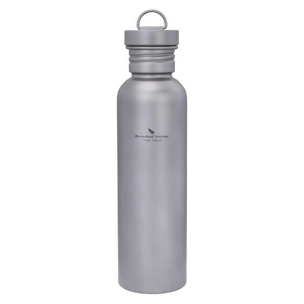 Boundless Voyage 純チタン製 単層スポーツ水筒 ボトル 飲み物 750ml 焚き火 ボトル 軽量 丈夫 錆びない 広口 登山 自転車 スポーツ アウトドア キャンプ 収納袋付き Ti3002D商品コード：6608105897...