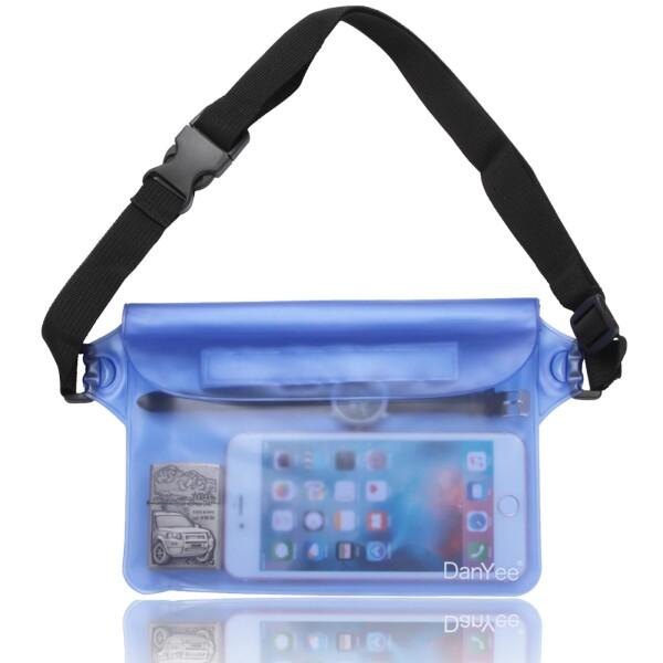 DanYee 防水ポーチ 完全防水ケース  IPX8取得済み 3重チャック PVC素材 海水浴 プール 釣り バイク ウエストバッグ 携帯 (ブルー)商品コード：66081064059型番：防水ポーチサイズ：中カラー：ブルー防水ポーチ素材:...