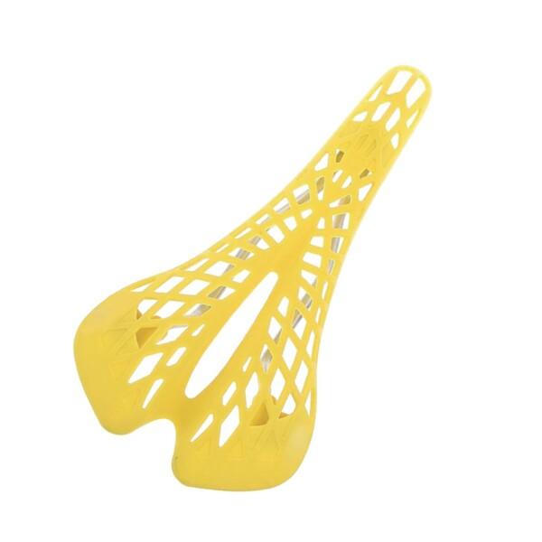 FRCOLOR 自転車サドル スパイダーウェブデザイン 中空ホール イエロー プラスチック 軽量 人間工学フィット 男女兼用 ロードバイク 折りたたみ自転車 標準シートポスト対応 280mm x 130mm レール径約7mm 交換用商品コー...