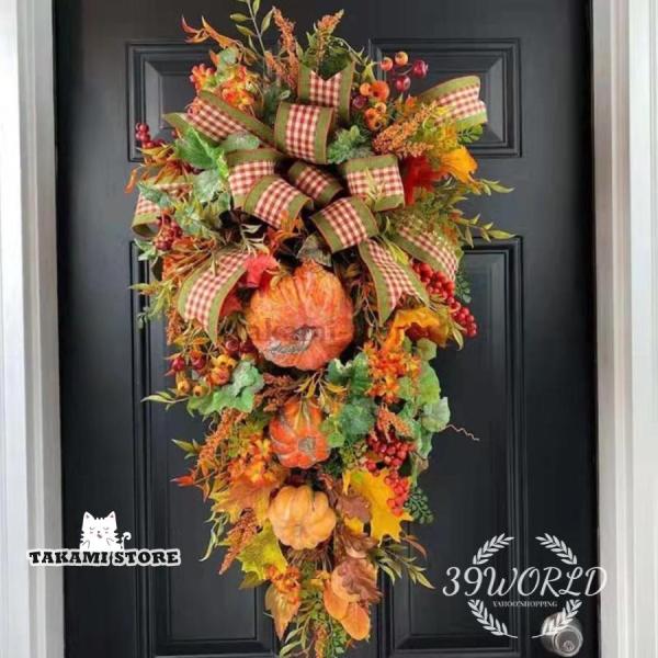 爆買 クリスマスリースです。存在感たっぷり！可愛いリースは眺めるだけでクリスマス気分を演出してくれます。玄関、店舗、カフェ、レストラン、ホテルでのデコレーションにいかがですか！クリスマスリースやお花など、玄関を彩る飾り付けて、家に帰ってくる...