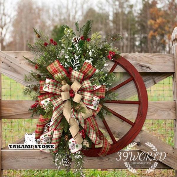 爆買 華やかなリースは眺めるだけでクリスマス気分を演出してくれます。クリスマスリースには、魔よけと、豊作をお願うという意味があると言われています。ご自宅の玄関用、ドア、窓リースに、季節のデコレーションに、パーティの飾りに、素敵な屋外や室内装...