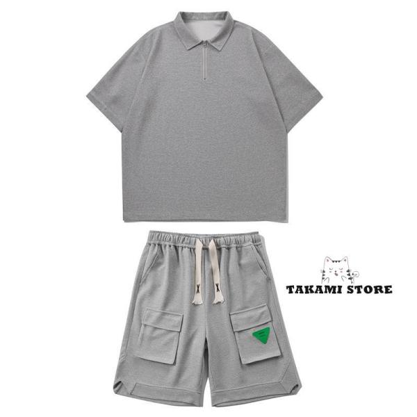 爆買 メンズ ジャージセット 2点セット 上下セット ワッフル生地 半袖シャツ ショートパンツ付き ゆったり快適 夏 イージーパンツ スウェットサイズ 胸囲 肩幅 袖丈 着丈M 118 54 29 74.5L 122 56 30 76XL ...