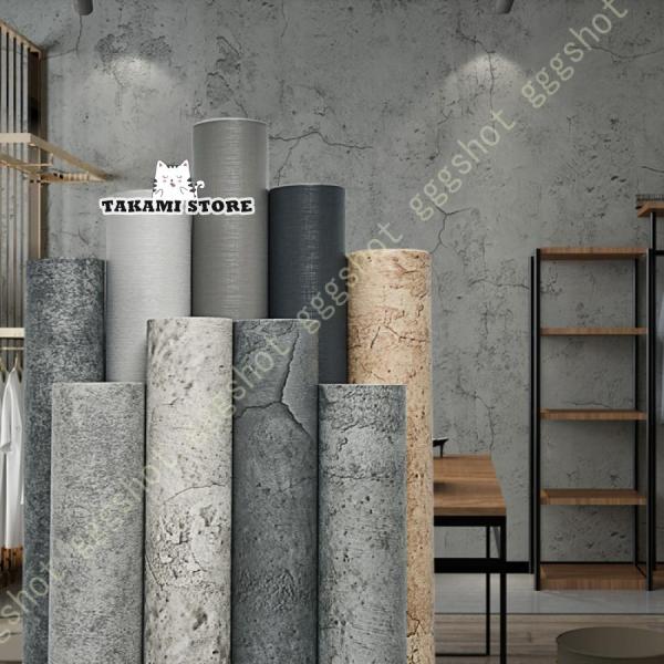 爆買 壁紙シール コンクリート調 リメイクシート 厚手 壁紙シート リアルな質感 はがせる壁紙 接着剤不要 防水 耐熱 ダークグレー ◆【製品の詳細】：名前：インダストリアルスタイルの壁紙材質：PVC サイズ：60CM×10M、60CM×5...