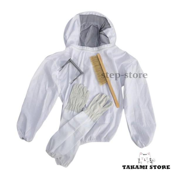 爆買 ■品名:蜂防護服(5点セット) ■素材:ポリエステル■カラー：ホワイト■サイズ：FREE■内容物:5点セット（上着+帽子+ブラシ+養蜂器具+グローブ）takamiの検索ワード：養蜂 防護服 作業服 作業着 上下 防護服 作業服 養蜂 ...